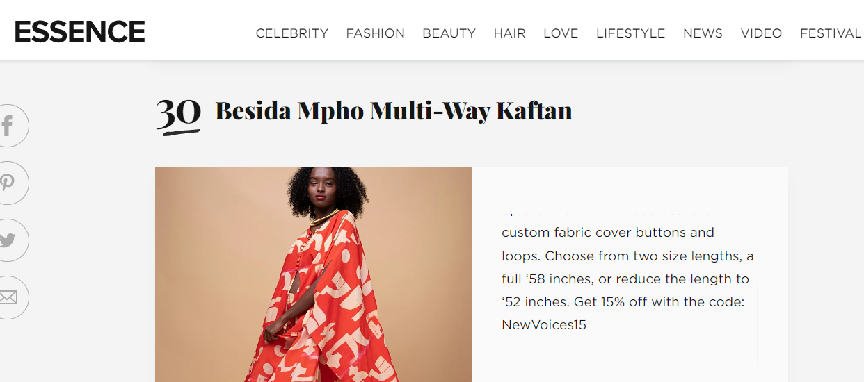 Essence Features Besida in Holiday Gift Guide