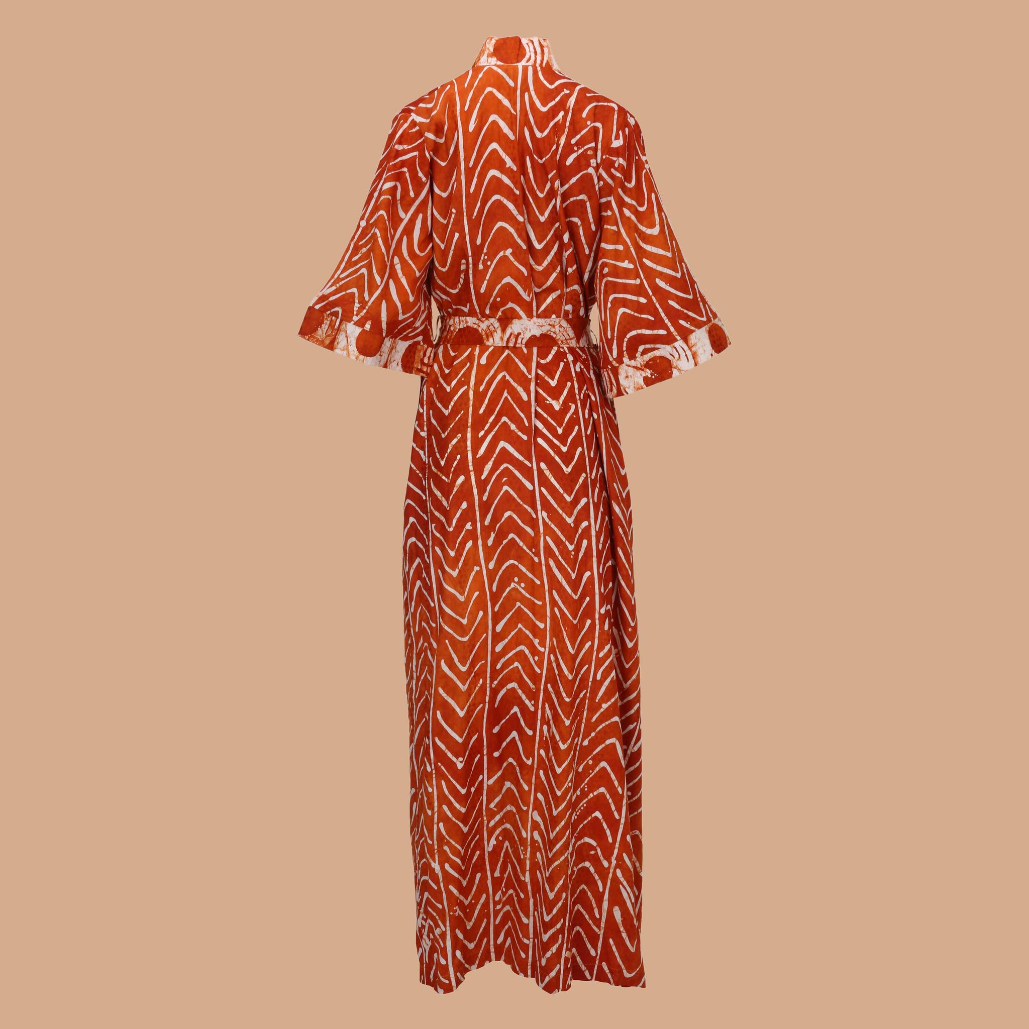 Nro Orange Àdìrẹ Afrobe – Hand Dyed African Dress, Boho Maxi Robe ...